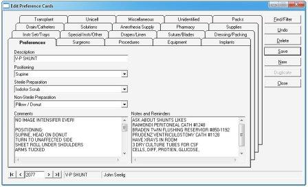 Preference Cards for Reconciling and Costing Supply Items